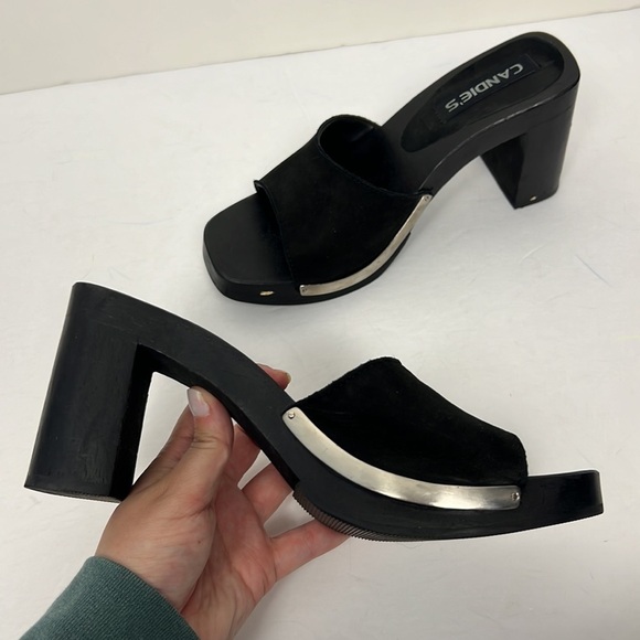 Candie's | Shoes | Vintage 9s Candies Wooden Heel Slip On Sandals ...